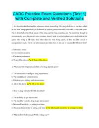 CADC Practice Exam Questions 2022-2023 | Exams Nursing | Docsity