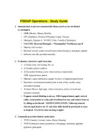 FISDAP Operations - Study Guide | Exams Nursing | Docsity
