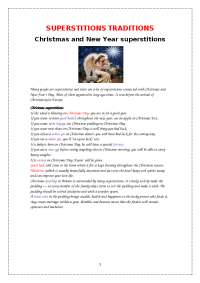 Christmas superstitions | Ejercicios de Inglés | Docsity