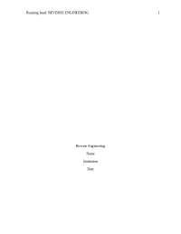 Reverse engineering doc | Exams Engineering | Docsity