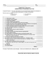 Competency Checklist - Administering Intradermal Injection | Exercises Nursing | Docsity