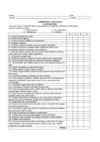 Competency Checklist - Oxygenation | Exercises Nursing | Docsity