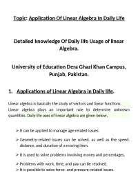 Application Of Linear Algebra In Daily Life | Study notes Linear ...