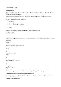 Limiti: formulario e ripasso | Formulari di Matematica | Docsity
