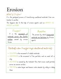 Easy guide to Erosion | Study notes Earth science | Docsity