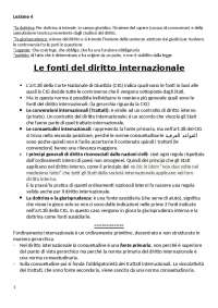 Le fonti del diritto internazionale | Appunti di Diritto Internazionale | Docsity