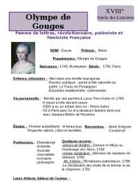 Fiche auteur sur Olympe de Gouges | Résumés Français | Docsity