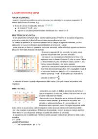 "il campo magnetico" | Appunti di Fisica | Docsity