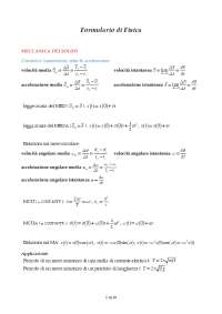 Formulario di fisica | Schemi e mappe concettuali di Fisica | Docsity