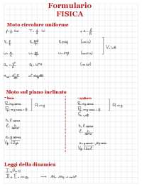 Formulario di fisica | Schemi e mappe concettuali di Fisica | Docsity