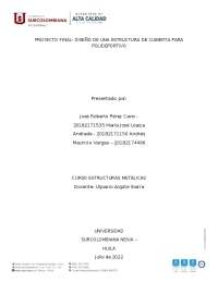 Diseño de cubierta metálica | Ejercicios de Estructuras metálicas | Docsity