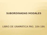 Schemi sulle subordinate modali | Schemi e mappe concettuali di Lingua Spagnola | Docsity