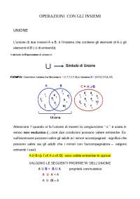 Operazioni con gli insiemi | Schemi e mappe concettuali di Matematica ...