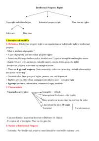 Intellectual Property | Summaries Intellectual Property (IP) | Docsity