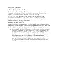 EJERCICIOS DE HIDROTERAPIA | Resúmenes de Fisioterapia | Docsity