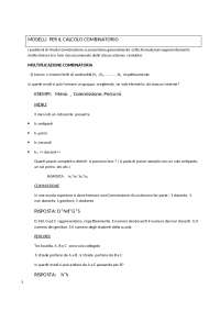 Modelli consigliati di calcolo | Schemi e mappe concettuali di Matematica | Docsity