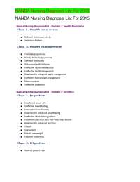 NANDA Nursing Diagnosis List For 2015 | Exams Nursing | Docsity