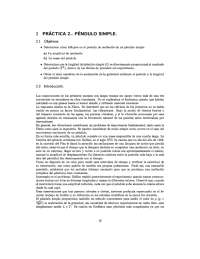 Practica de péndulo simple | Ejercicios de Física | Docsity