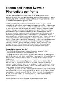 Inetto: confronto Svevo Pirandello | Appunti di Lingue e letterature classiche | Docsity