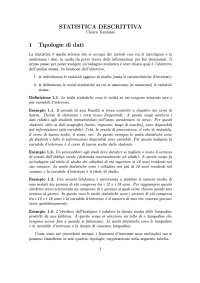 Slide statistica descrittiva | Schemi e mappe concettuali di Statistica | Docsity