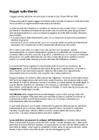 Breve riassunto saggio sulla libertà di John Mill | Appunti di ...