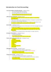 Poll 1 - Introduction to Cost Accounting | Schemes and Mind Maps Introduction to Econometrics ...