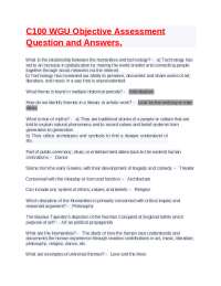 C100 WGU Objective Assessment Question and Answers. | Exams Humanities ...