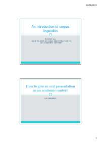 An Introduction to corpus linguistics | Slide di Lingua Inglese | Docsity