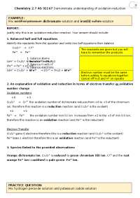 Redox reaction practice | Assignments Chemistry | Docsity