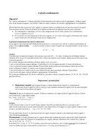 Calcolo combinatorio | Schemi e mappe concettuali di Matematica | Docsity