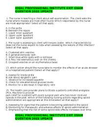 IDEAL PROFESSIONAL INSTITUTE EXIT EXAM QUESTION 2022 UPDATE | Exercises ...
