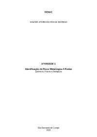 Uc 2 senac atividade | Exercícios Matérias técnicas | Docsity