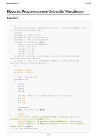 Elaborato Programmazione | Prove d'esame di Programmazione C | Docsity