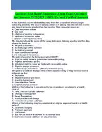 Accident And Health Insurance Agent Exam Questionsand Answers 2022/2023 ...