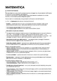 Riassunti matematica (programma di quinta) | Schemi e mappe concettuali di Matematica | Docsity