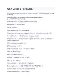 CFA Level 1 Formulas | Exams Mathematics | Docsity