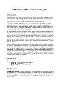 Comentario de texto sobre el poema Romancero Gitano | Ejercicios de Literatura Universal | Docsity