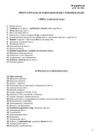 ISPITNA PITANJA IZ FARMAKOLOGIJE I TOKSIKOLOGIJE | Vežbe' predlog Toksikologija | Docsity