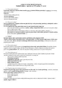 Operator za CNC mašine, IV razred 1) Proizvodna funkcija ... | Beleške ...