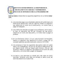 Ejercicios de programacion | Ejercicios de Informática | Docsity