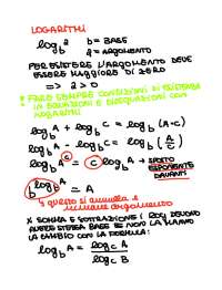 Logaritmi ed esponenziali | Schemi e mappe concettuali di Matematica | Docsity