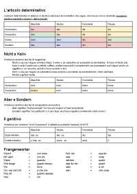 Schema grammaticale tedesco | Schemi e mappe concettuali di Tedesco | Docsity