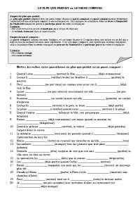 Le plus que parfait ou le passe compose exercice grammatical exercices ...