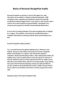 Basics of Revenue Recognition Audits | Study notes Business | Docsity
