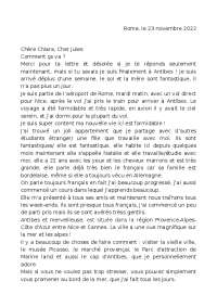 Esempio di lettre amicale B1 | Esercizi di Francese | Docsity