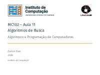 Algoritmos de Busca | Exercícios Algoritmos | Docsity