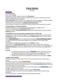 ITALO SVEVO: Riassunto vita e opere dettagliato (la coscienza di Zeno, Una vita, Selinità ...