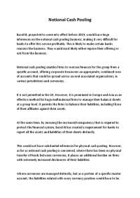 Notional Cash Pooling | Schemes and Mind Maps Business | Docsity