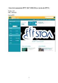 Guia de transmissão IPTV 2017-2018 (Nova versão do IPTV) | Slides Materiais | Docsity