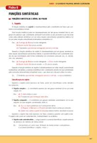 Ficha 6 - FUNÇÕES SINTÁTICAS | Slides Lexicologia | Docsity
